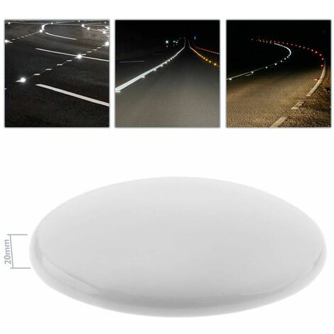 Riflettore stradale rotondo in ceramica bianco 10 cm