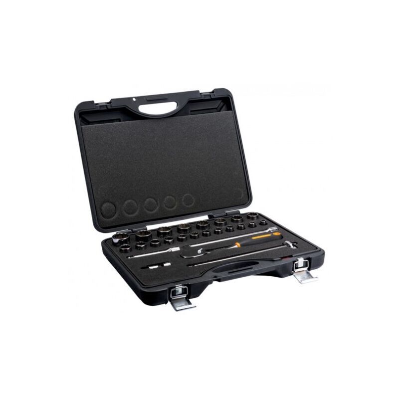 BAHCO - Jeu de douilles 1/2", 12 pans et cliquet réversible/cardan ...
