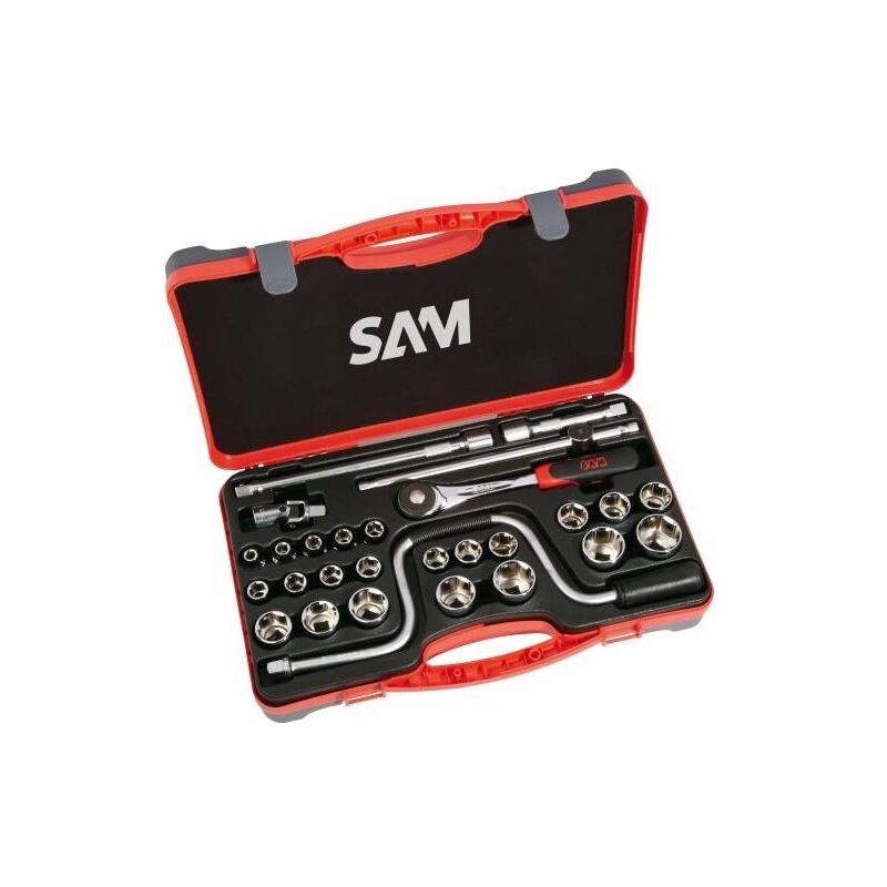 SAM OUTILLAGE - Coffret 28 Outils 1/2'' Cliquet Push