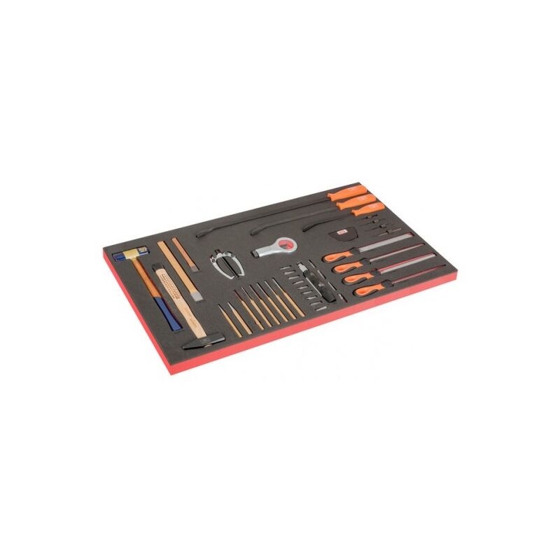 BAHCO - Module mousse pour servante 40", outils de frappe, limes et extracteurs - 45 Pcs