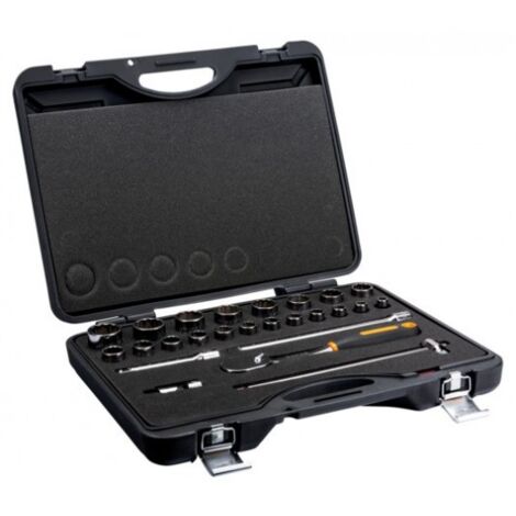 BAHCO - Jeu de douilles 1/2", 12 pans et cliquet réversible/cardan ...