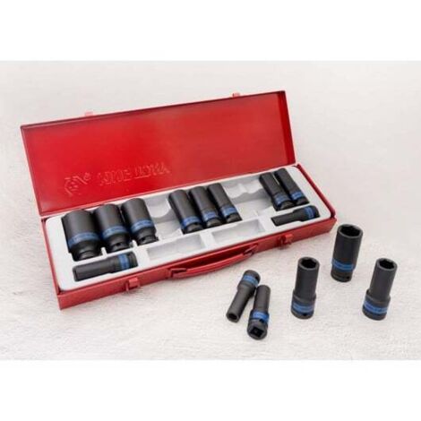KING TONY - Coffret de douilles longues choc 1/2" 15 pcs version 21-24-26-29-32mm