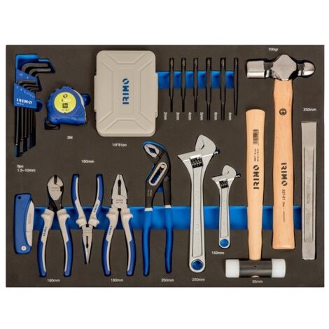 IRIMO - Module mousse 3/3 Outils de frappe, pinces et embouts - 87 pièces