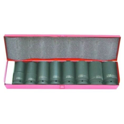 SAM OUTILLAGE - Coffret De 8 Douilles Chocs 3/4'' Longues De 24 A 36 Mm