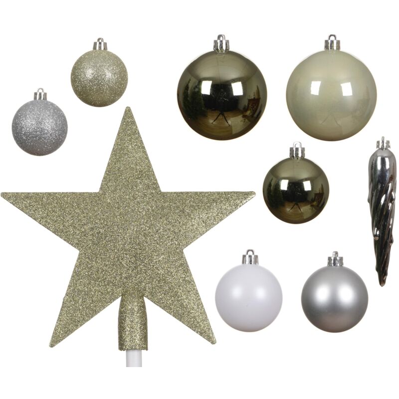 Juego de 33 adornos de navidad.