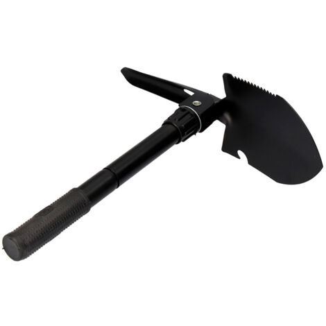 Mini pala plegable multifuncional de acero color negro 9,5x41,5cm