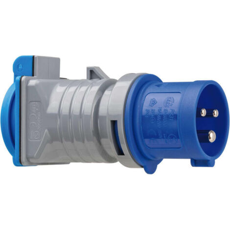 Clavija adaptador cetac a base tipo schuko 2p+t con tapa 16a 230v ip44 brennenstuhl
