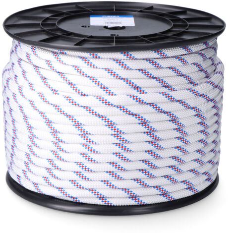 Cuerda driza trenzado poliéster blanco distintivo, calibre 12 mm x 100 m
