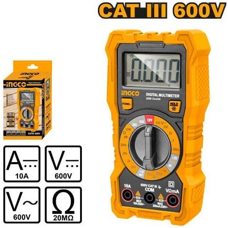Ingco Multímetro digital DM200 CAT III 600V