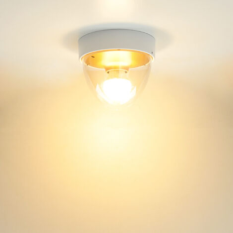 Badlampe Weiß Gold IP44 E27 Modern Badezimmerleuchte Deckenlampe