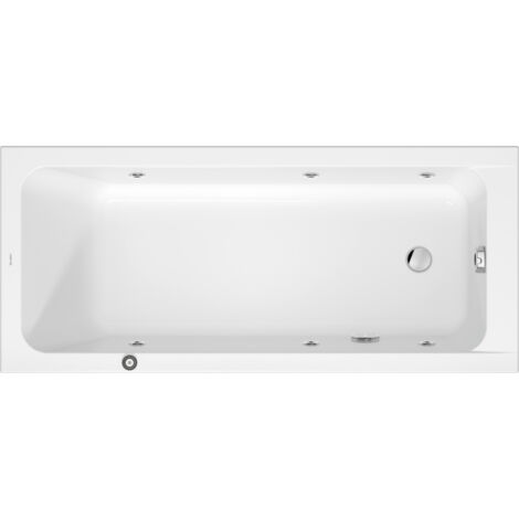 Duravit D-Code baignoire balnéo, 1600x700mm, 1 pente de dossier,