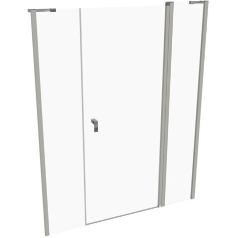 Porte battante design pure à 4 angles avec segment fixe et partie