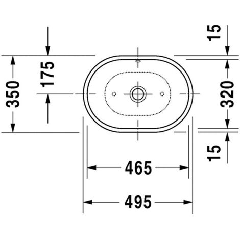 Duravit Foster 495mm con rebosadero, sin banco con agujero para