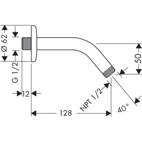 Brazo de ducha hansgrohe 241 mm, 27409000