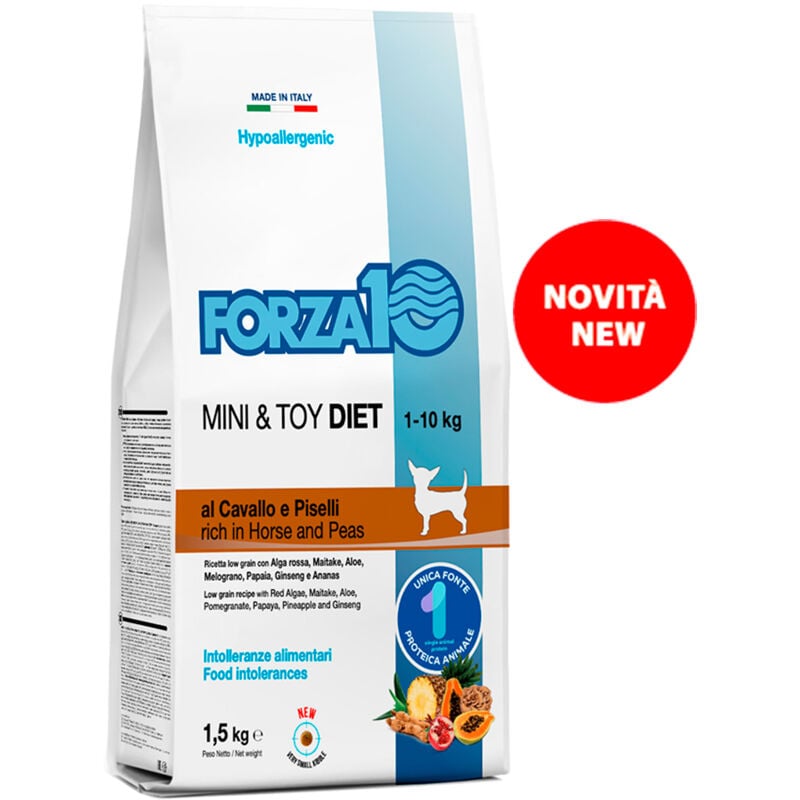 Forza 10 Dog Diet Mini Toy Adult Cavallo e Piselli - Sacco da 1,5 kg