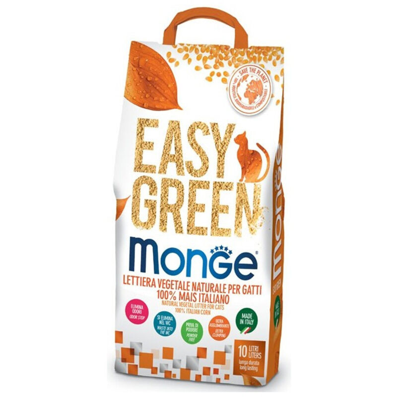 Monge Cat Lettiera Vegetale Easy Green Mais - Confezione da 10 Lt