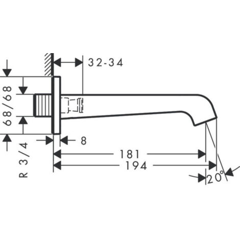 hansgrohe AXOR Citterio E Wanneneinlauf, 36425670
