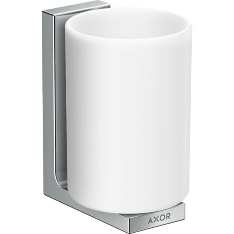 hansgrohe AXOR Universal Rectangular Zahnputzbecher, Metall, Glas