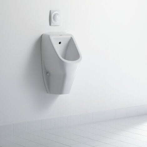 Duravit D-Code Urinal, rimless, Zulauf hinten, 305x290x565mm,
