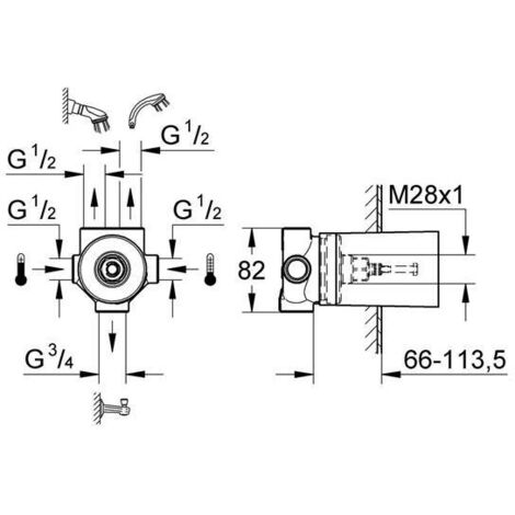 Grohe 5-Wege-Umstellung UP-Einbaukörper, 29033000