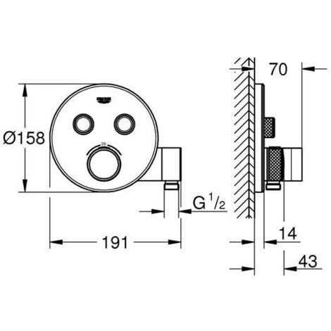 Grohe Grohtherm SmartControl Thermostat mit zwei Absperrventilen,