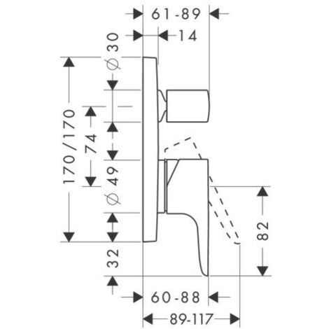 hansgrohe AXOR Citterio M Einhebel Wannenmischer Unterputz,