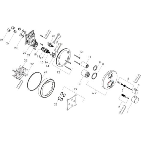 hansgrohe Shower Tablet Ecostat S Thermostat, Unterputz, 1