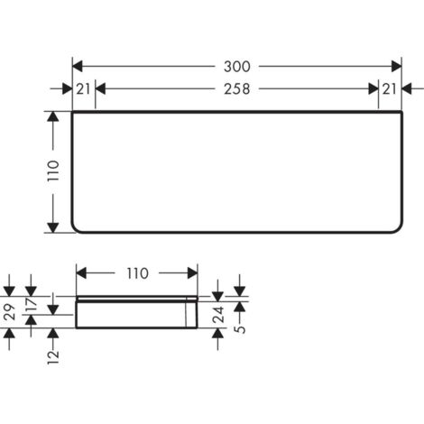 hansgrohe Axor Universal Circular Ablage 42838000 Länge 300mm, chrom