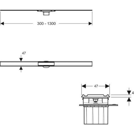 Geberit CleanLine60 Duschrinne für dünne Bodenbeläge, Länge