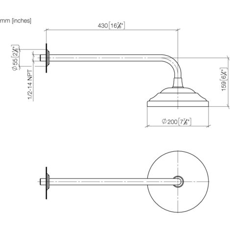 Dornbracht Regenbrause mit Wandanbindung, 450 mm, 28545977-00
