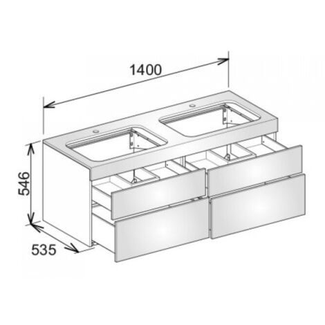 KEUCO EDITION 400 Waschtischunterschrank, Doppelwaschtisch, 4