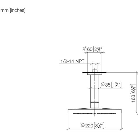 Dornbracht Regenbrause mit Deckenanbindung, Ø 220mm, 28669970-00