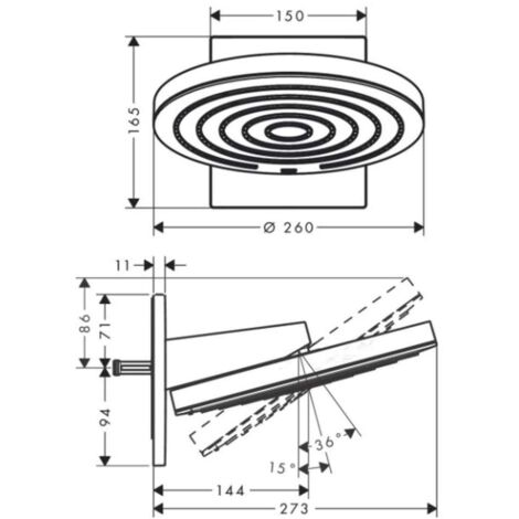 hansgrohe Pulsify S Kopfbrause 260 2 Strahlarten (EcoSmart) mit