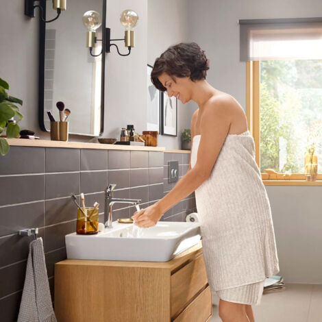 Hansgrohe Rebris E - Waschtischarmatur mit Ablauf, Chrom 72557000
