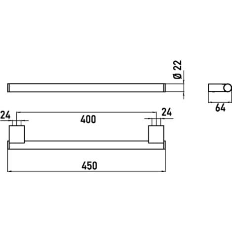 emco system2 Badetuchhalter, 400mm, chrom, 356000140