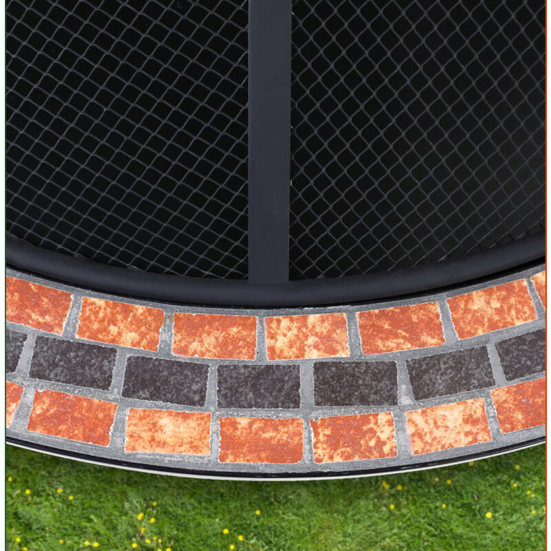 Mosaic Fire Bowl GARDEBRUK Mosaic Fire Pit - 76cm Round Garden Log ...