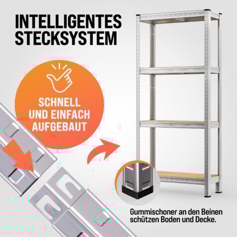 DEUBA® Set of 2 Garage Shelves 4 Tier Industrial Racking Heavy Duty ...