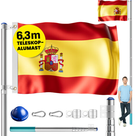MONZANA® Telescopic Aluminium Flagpole Mast 6.3m / 20FT Compatible With ...