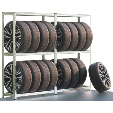 MONZANA® Set of 2 Tyre Racks Space for 8 Tyres 795 KG Load Capacity ...