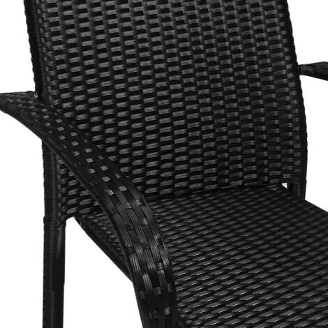 CASARIA® Set of 4 Garden Chairs Weather Resistant Poly Rattan ...