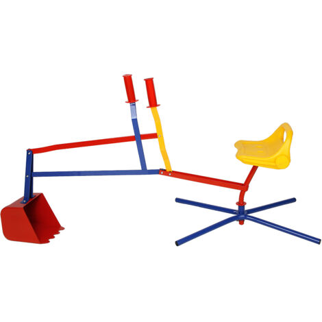 Large Sand Pit Digger Metal Children's Excavator Toy Kids Sit On Mini ...