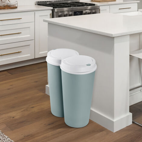 DEUBA® Kitchen Bin 50L Duo 2-Way Separation System 2x25 Litre Capacity ...