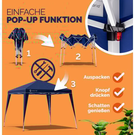 CASARIA® Capri Pop Up Gazebo 3x3m UV Protection 50+ Waterproof Incl ...