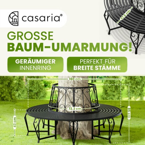 CASARIA Tree Seat bench made of powder coated steel Garden Outdoor ...