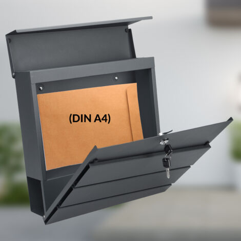 MONZANA® Post Box Wall Mounted Letter Box Steel Waterproof Letterbox ...