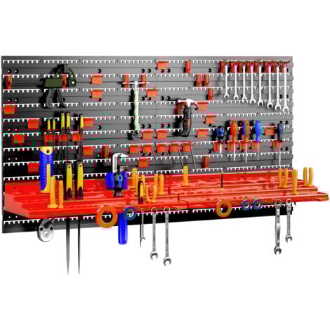 MONZANA® Wall Mounted Tool Rack Versatile 54-Piece Peg Board Efficient ...