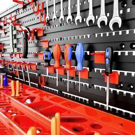 MONZANA® Wall Mounted Tool Rack Versatile 54-Piece Peg Board Efficient ...