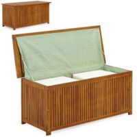 Large Wooden Garden Storage Box & Lid Outdoor Weatherproof 110cm Wide