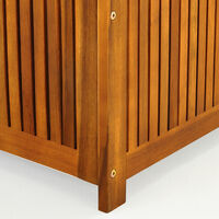Large Wooden Garden Storage Box & Lid Outdoor Weatherproof 110cm Wide