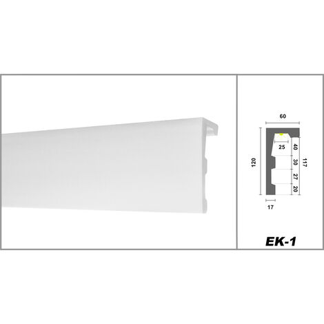 Plinthes d'angle Cache-rideaux 12x6cm XPS Styrofoam Profilé en L ...